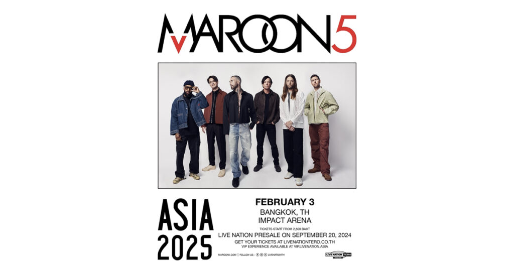 Maroon 5 World tour 2024 Archives - EventSurely